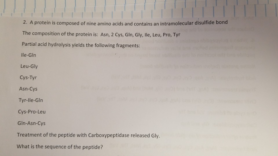 Solved Peptide sequencing problem. please explain and show | Chegg.com
