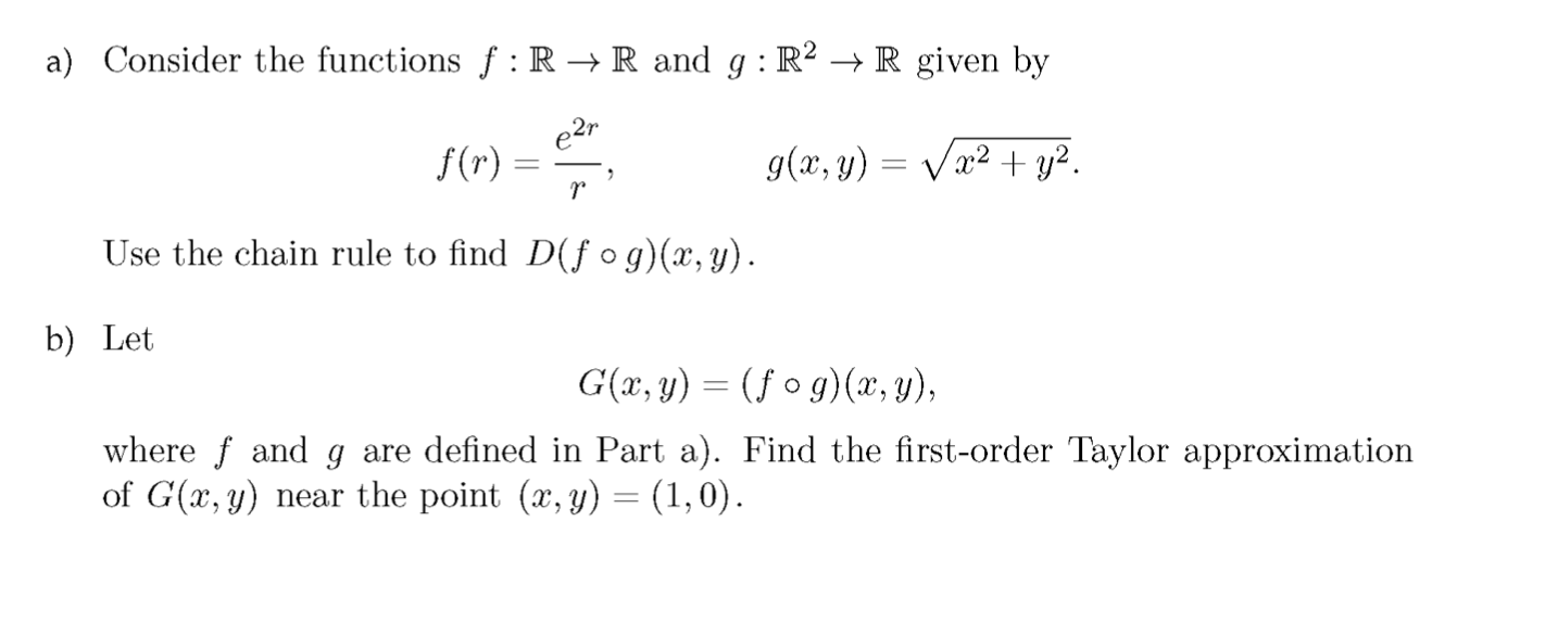 Solved A Consider The Functions F R→r And G R2→r Given By