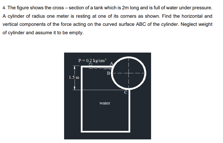 Solved 4. The figure shows the cross-section of a tank which | Chegg.com