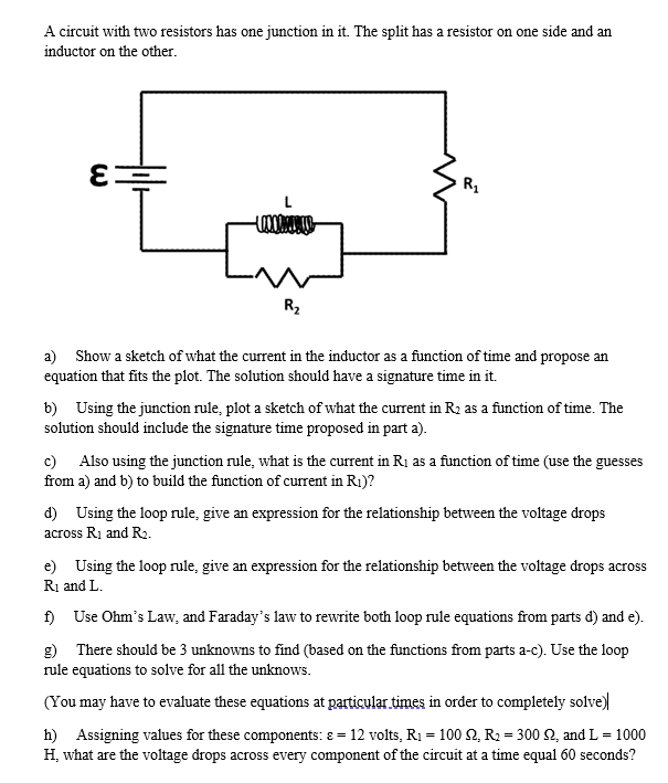 Solved A circuit with two resistors has one junction in it. | Chegg.com