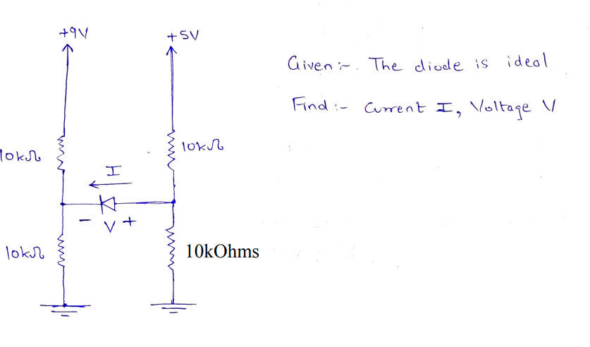 Solved Given:- The diode is ideal Find:- Current I, Voltage | Chegg.com