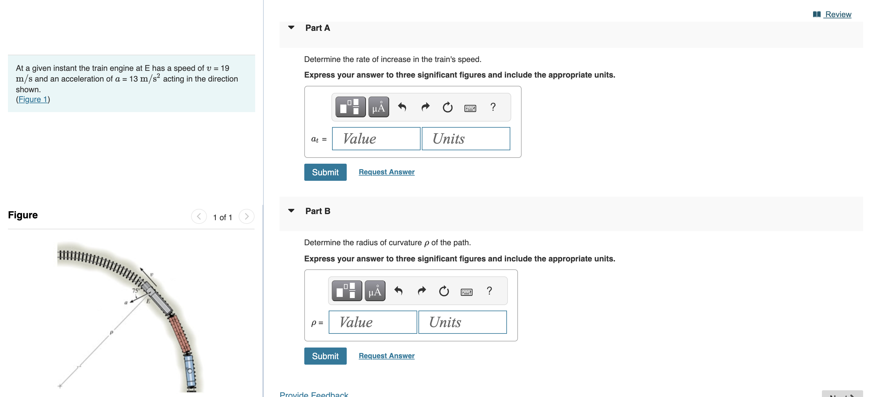 Solved Dynamics Q2 ﻿HW 2 ﻿Part AAt a given instant the train | Chegg.com