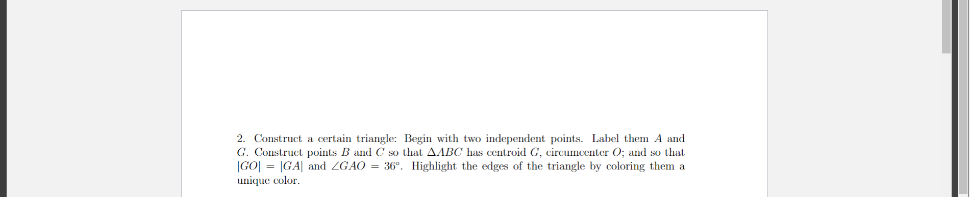 Solved 2. Construct a certain triangle: Begin with two | Chegg.com