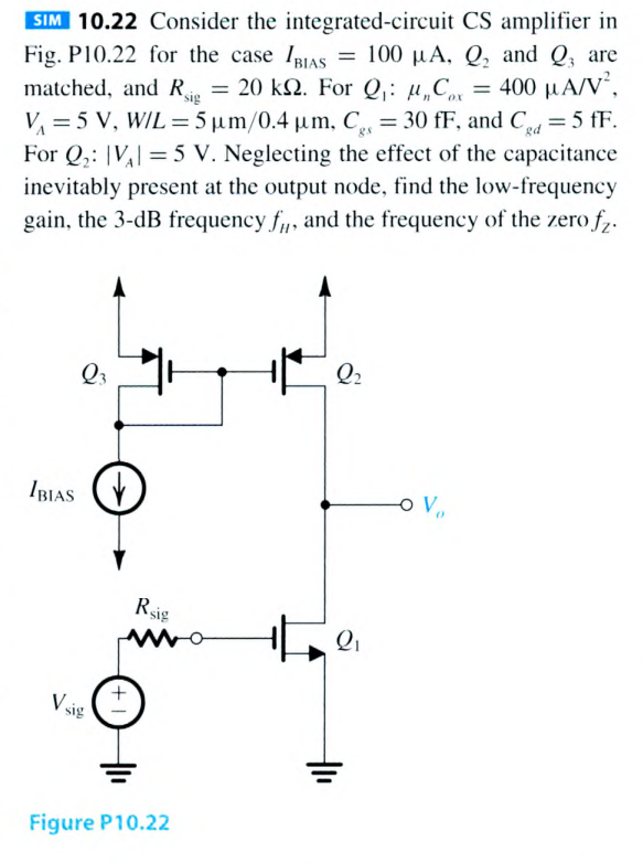 Solved SIM 10.22 Consider the integrated-circuit CS | Chegg.com