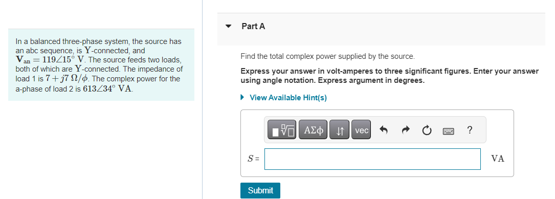 Solved In a balanced three-phase system, the source has an | Chegg.com
