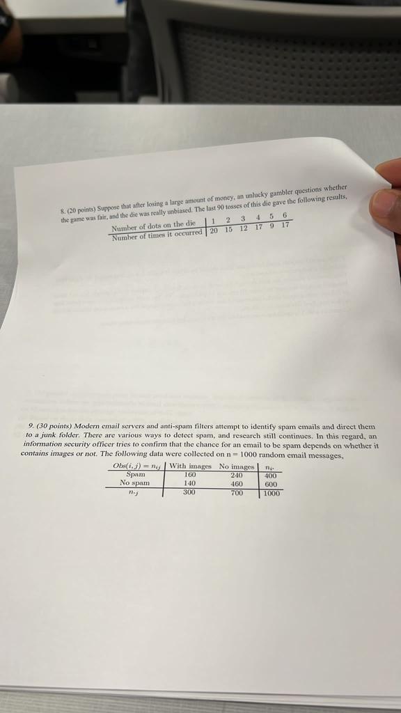 Solved 8. (20 points) Suppose that after losing a large | Chegg.com