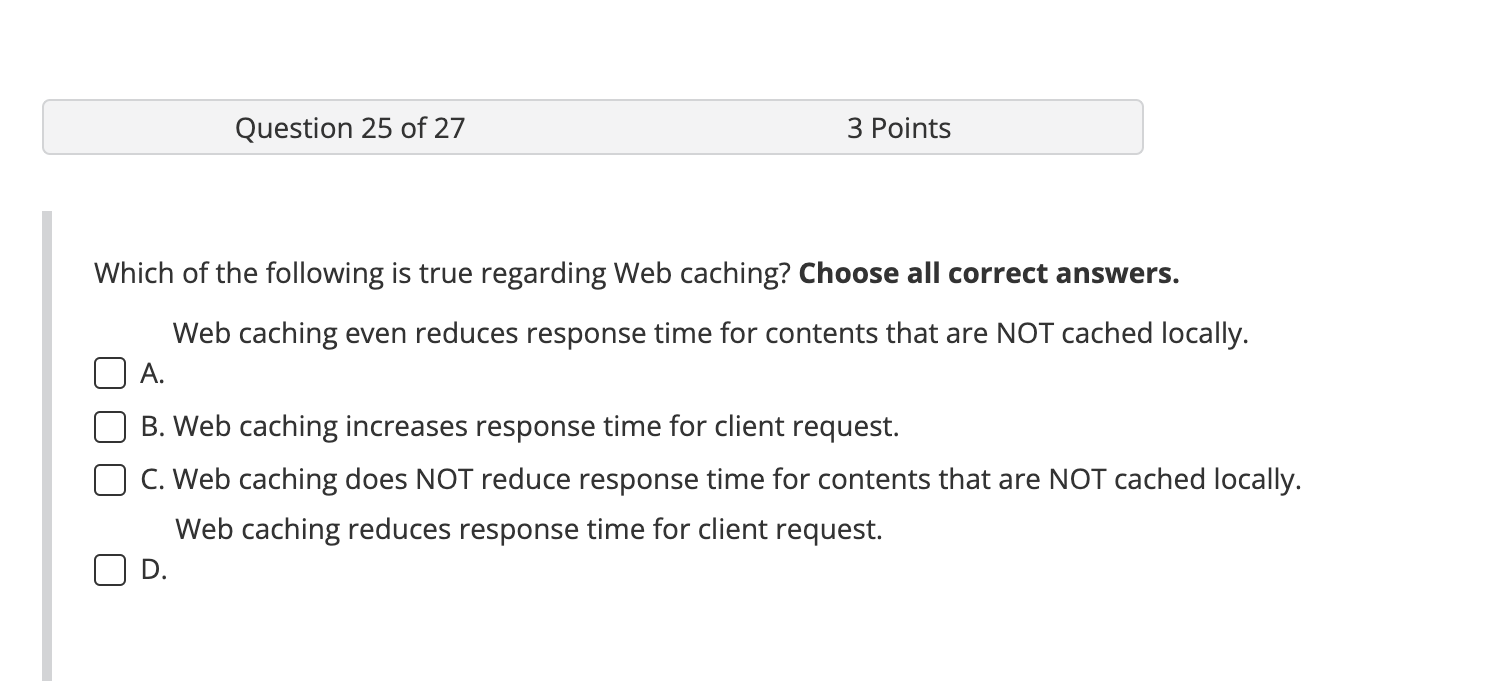 Solved Question 25 of 27 3 Points Which of the following is | Chegg.com