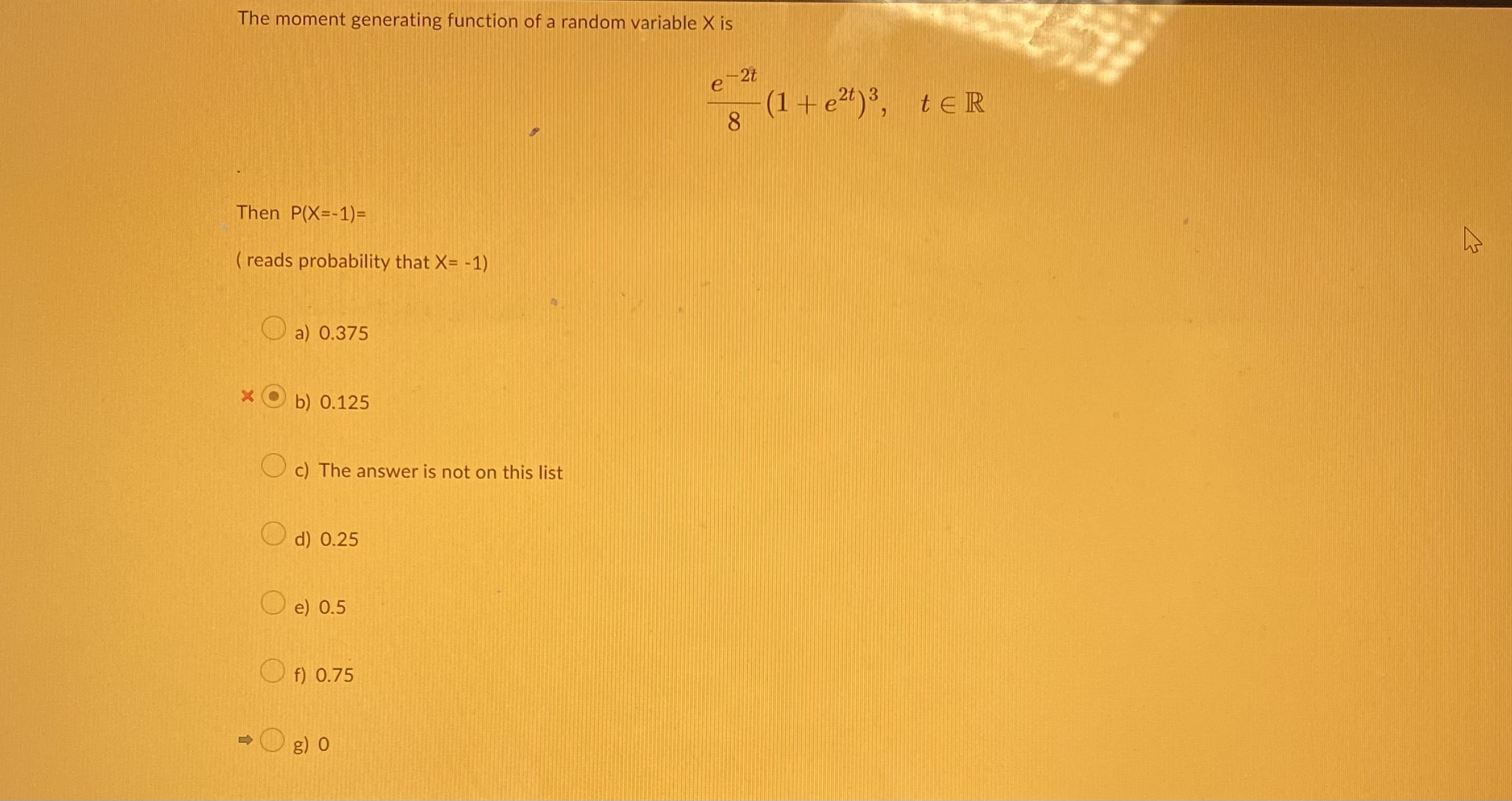 Solved The Moment Generating Function Of A Random Variable X 6087