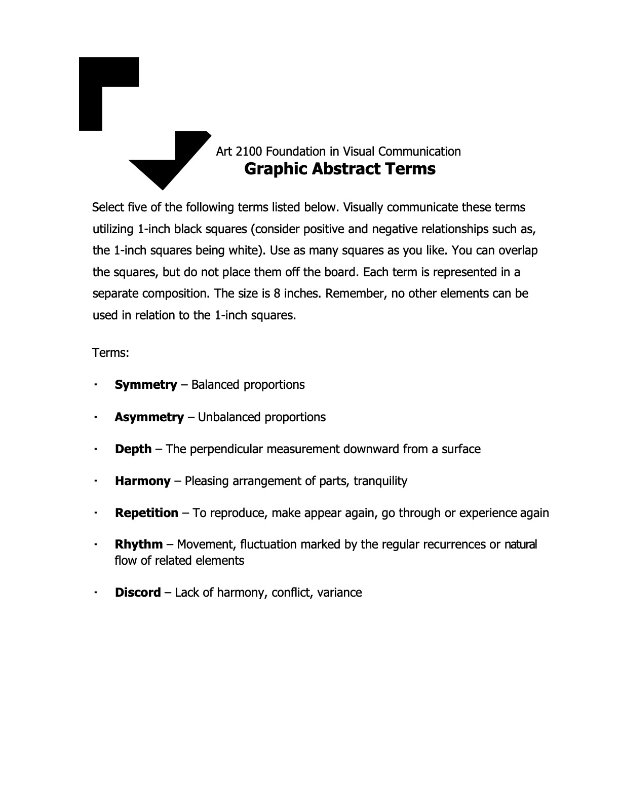 Solved Art 2100 ﻿Foundation in Visual CommunicationGraphic | Chegg.com