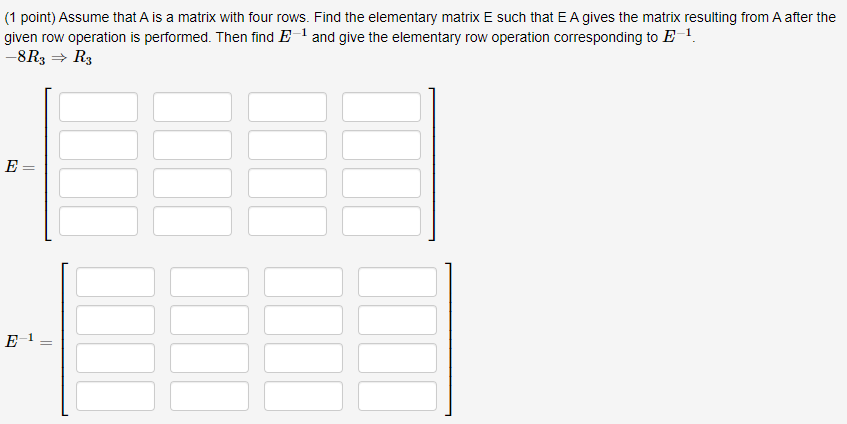 Solved (1 point) Assume that A is a matrix with four rows. | Chegg.com