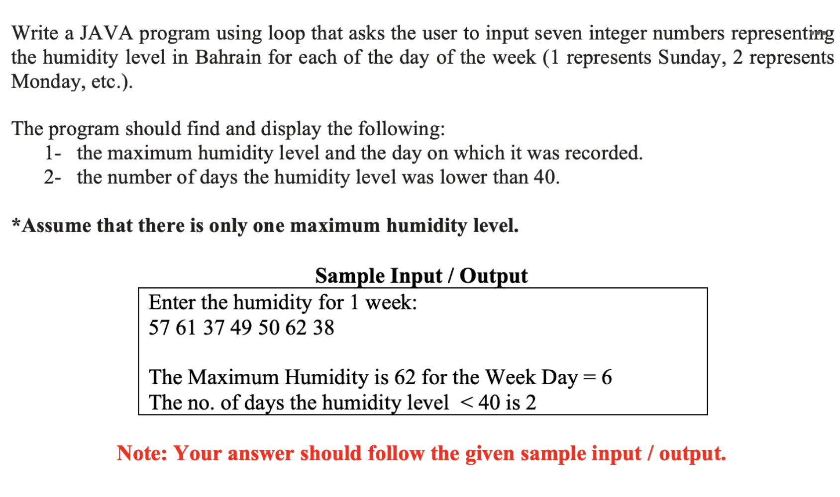 Solved Write a JAVA program using loop that asks the user to | Chegg.com