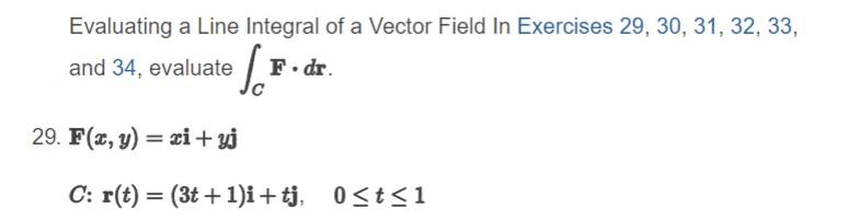 Solved Evaluating a Line Integral of a Vector Field In | Chegg.com