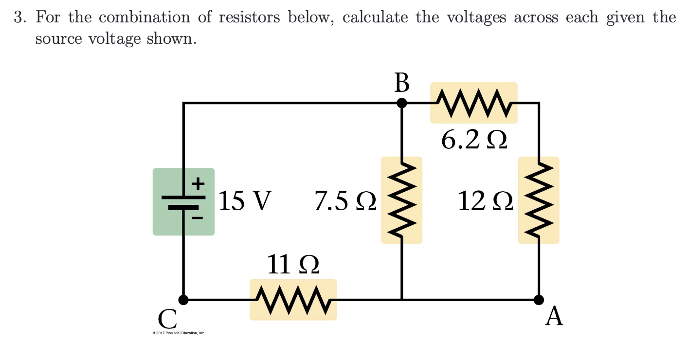 Solved 3. For the combination of resistors below, calculate | Chegg.com