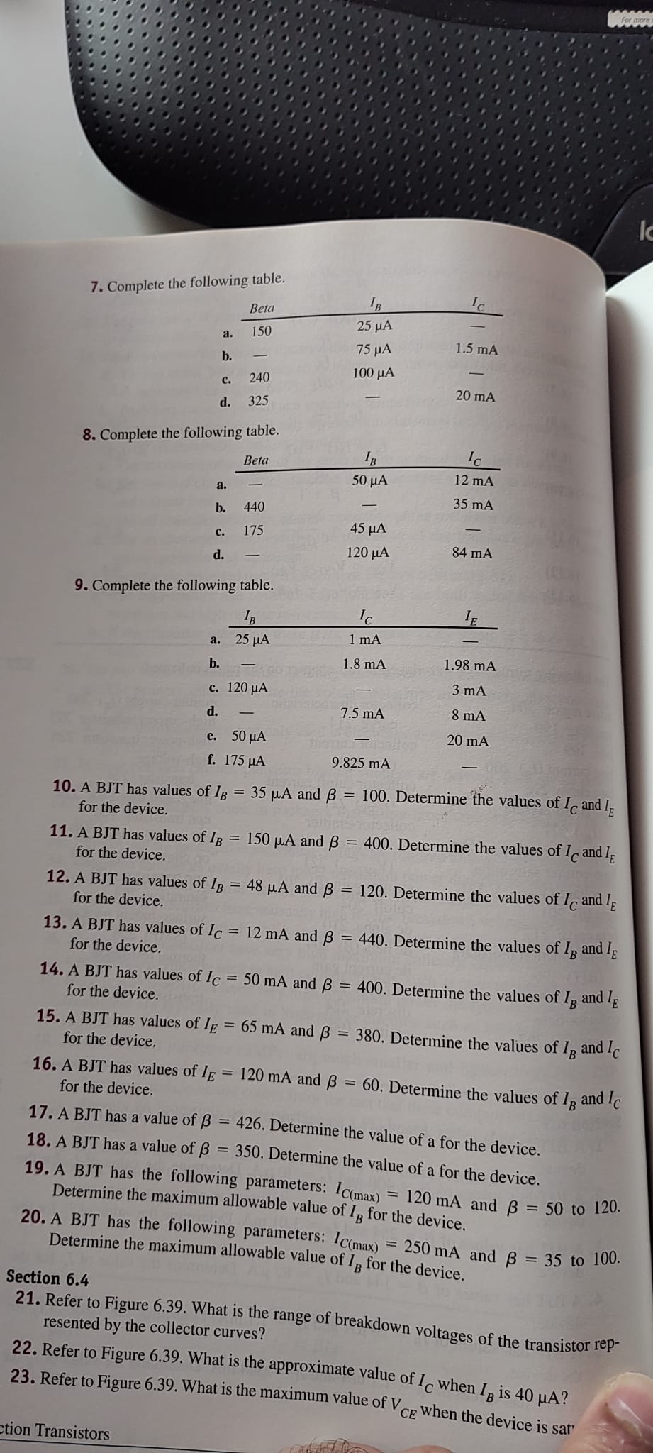 Solved 7. Complete the following table. 8. Complete the | Chegg.com