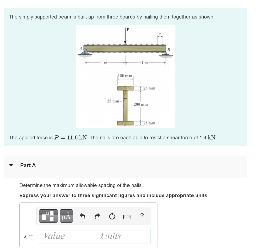 Solved The simply supported beam is built up from three | Chegg.com