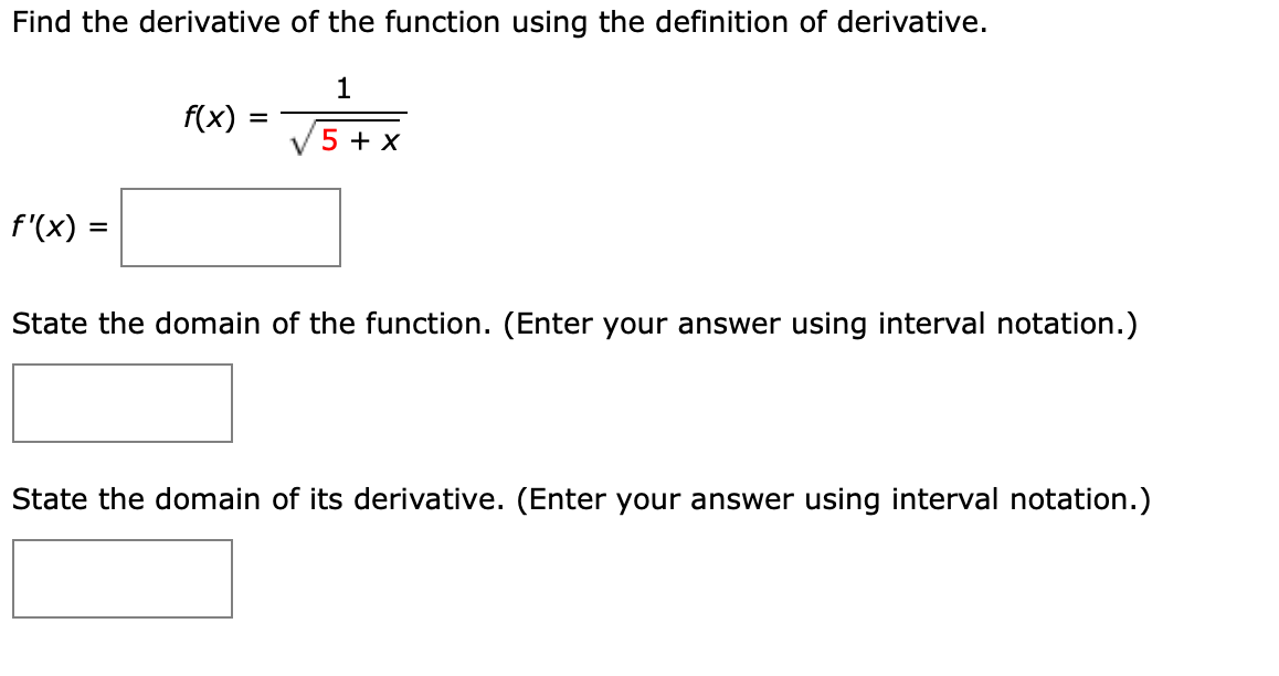 Solved Find the derivative of the function using the | Chegg.com