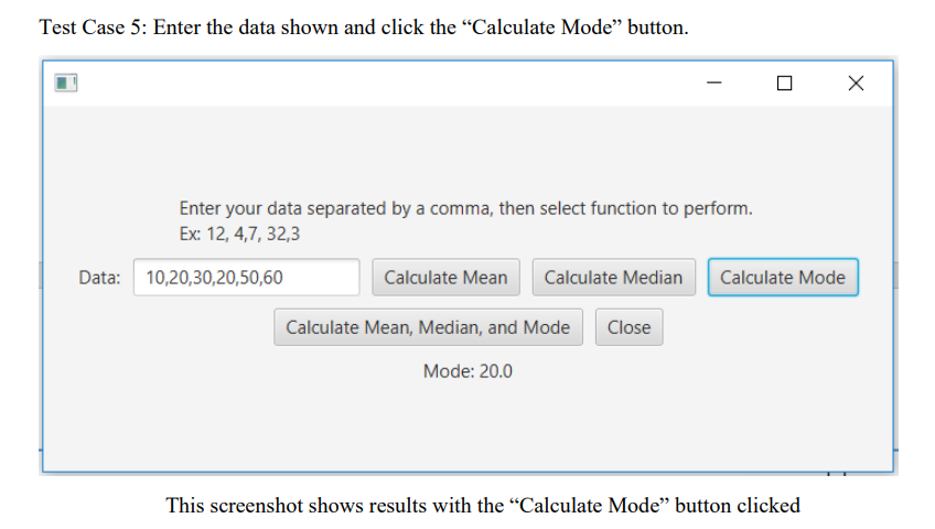 Solved Create a simple statistics calculator that allows the | Chegg.com