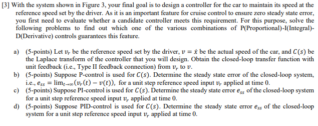 Solved For problems 3 and 4, consider the 1-dimensional car | Chegg.com