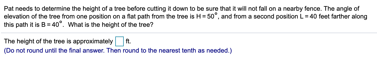 Solved Pat needs to determine the height of a tree before | Chegg.com