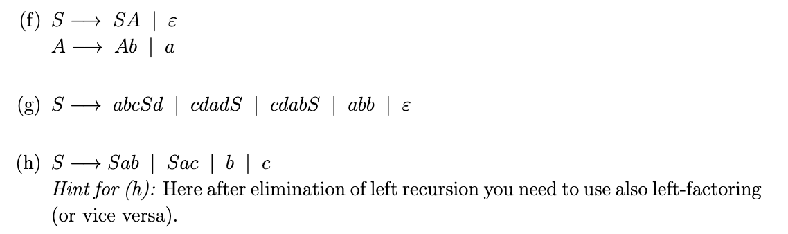 Solved 4. (4 marks) Use left-factoring and/or eliminate | Chegg.com