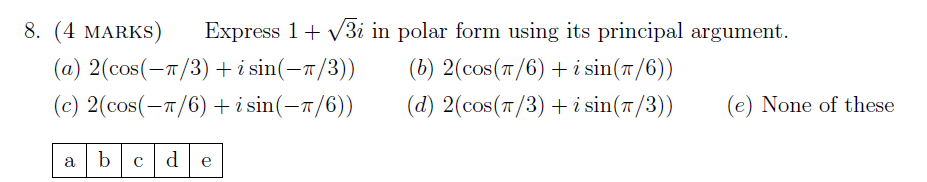 Solved (4 ﻿MARKs) ﻿Express 1+32i in ﻿polar form using its | Chegg.com