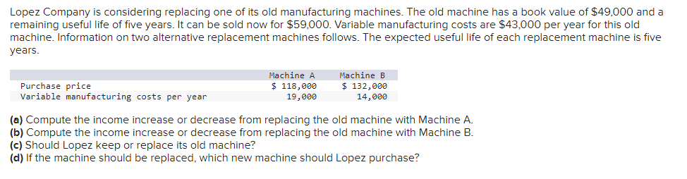 Solved Compute the income increase or decrease from | Chegg.com