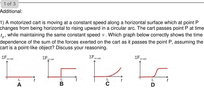 Solved A motorized cart is moving at a constant speed along | Chegg.com