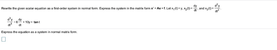 Solved Rewrite the given scalar equation as a first-order | Chegg.com