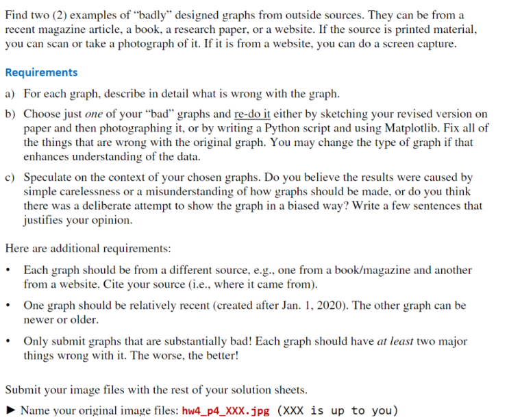 Solved Find two (2) examples of “badly” designed graphs from | Chegg.com
