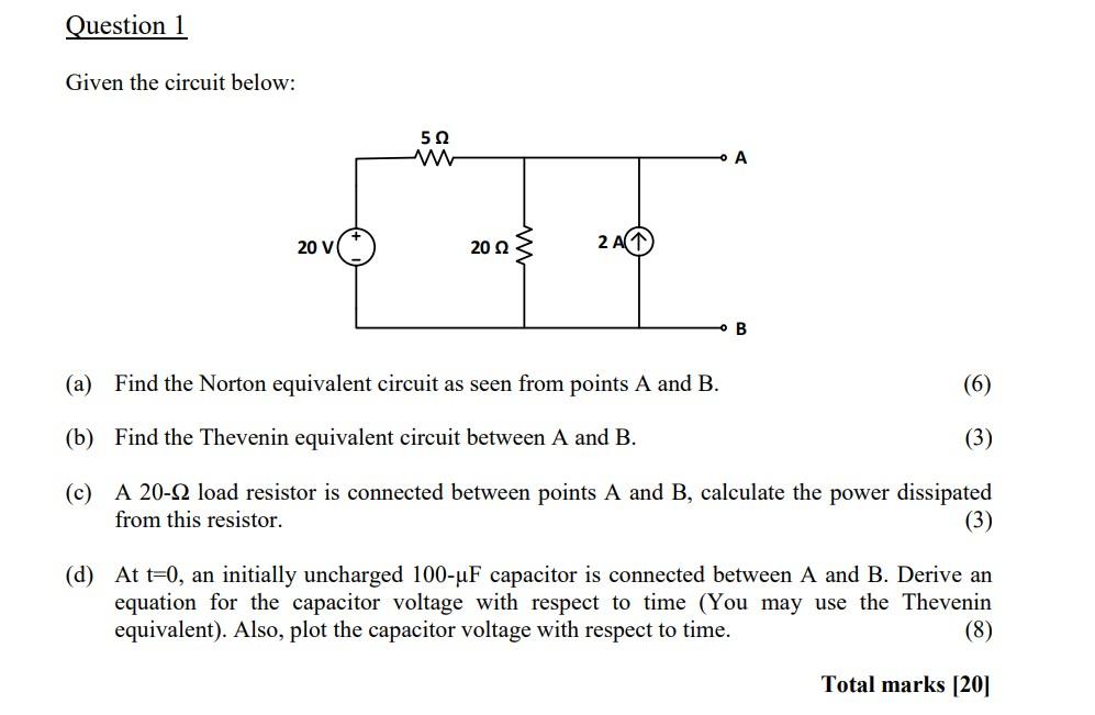 Solved Given the circuit below: (a) Find the Norton | Chegg.com