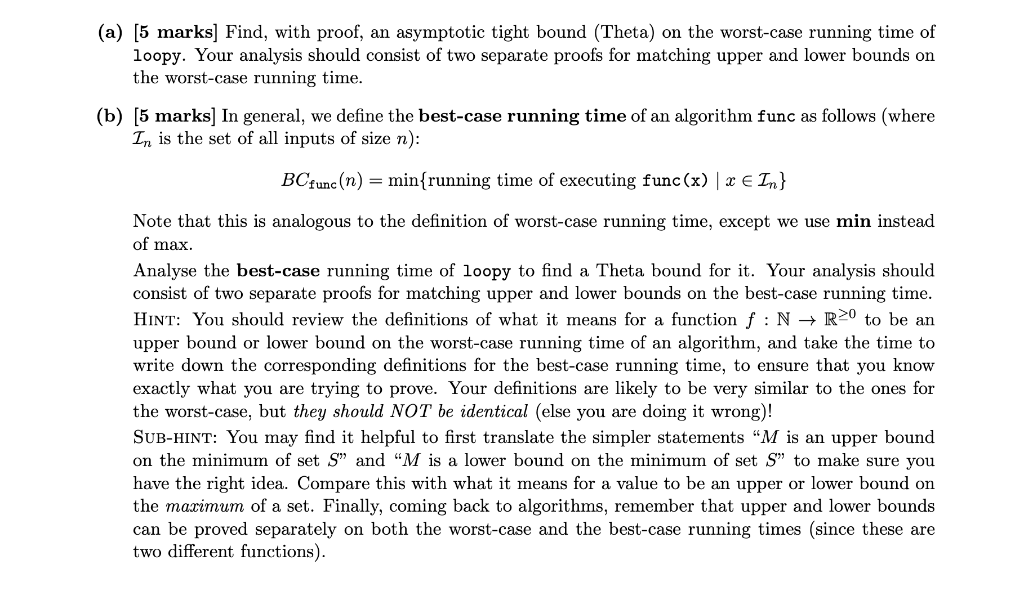 3. [10 marks] Worst-case and Best-case analysis. | Chegg.com