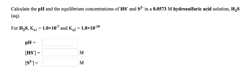 Solved Calculate the pH and the equilibrium concentrations | Chegg.com