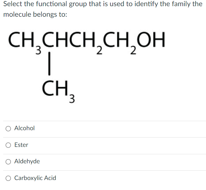 Solved Select the functional group that is used to identify | Chegg.com