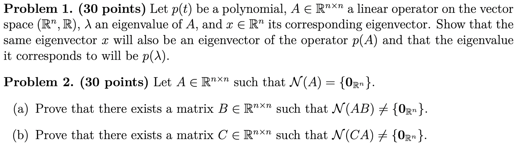 Solved Problem 1. (30 points) Let p(t) be a polynomial, | Chegg.com