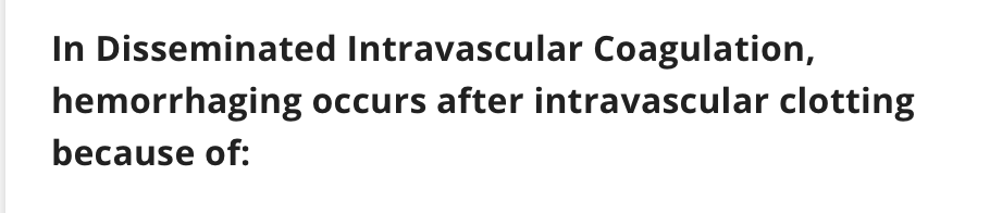 Solved In Disseminated Intravascular | Chegg.com