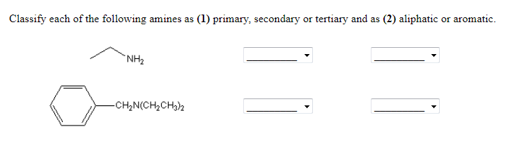 Solved Classify each of the following amines as (1) primary, | Chegg.com