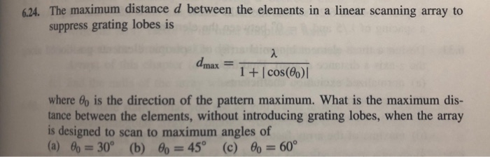 Solved 624. The maximum distance d between the elements in a | Chegg.com