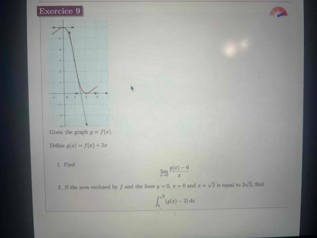 Solved iven the graph y=f(x). efine g(x)=f(x)+5x 1. Find | Chegg.com