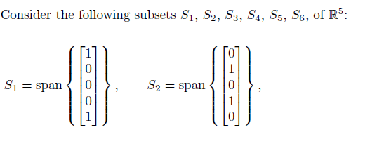 Solved Consider the following subsets S1,S2,S3,S4,S5,S6, of | Chegg.com