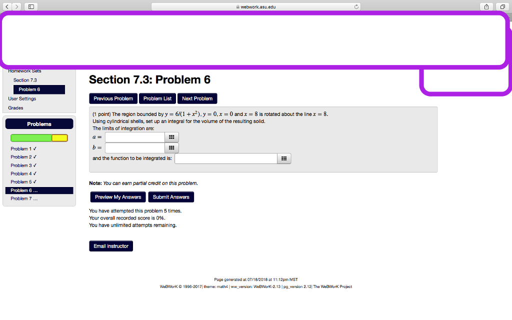 Solved webwork.asu.edu Section 7.3: Problem 6 Section 7.3 | Chegg.com