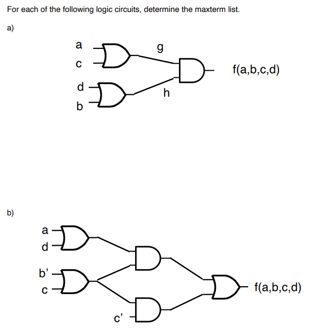 Solved For each of the following logic circuits, determine | Chegg.com