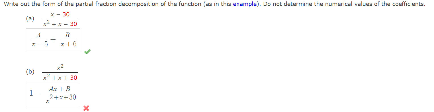 Solved Write out the form of the partial fraction | Chegg.com