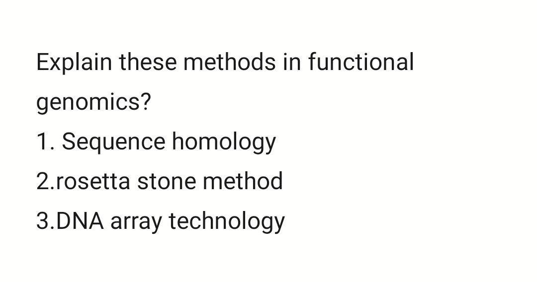 Solved Explain these methods in functional genomics? 1. | Chegg.com