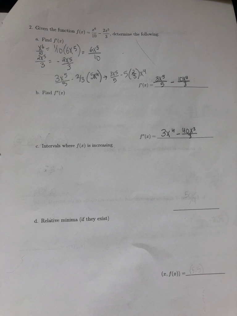 Solved 2. Given the function f(x)= 0 275 determine the | Chegg.com