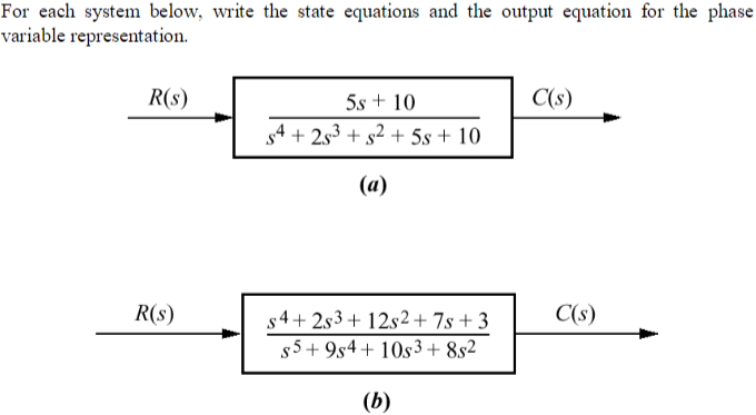 Solved For each system below, write the state equations and | Chegg.com
