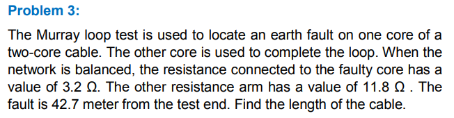 Solved Problem 3: The Murray loop test is used to locate an | Chegg.com