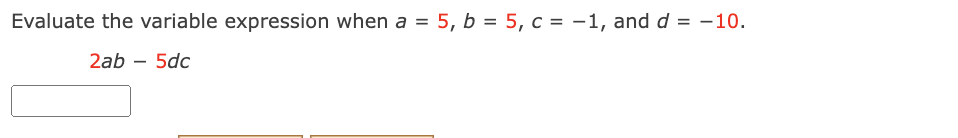 Solved Evaluate the variable expression when a=5,b=5,c=−1, | Chegg.com