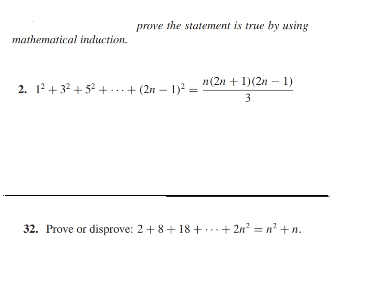 Solved prove the statement is true by using mathematical | Chegg.com