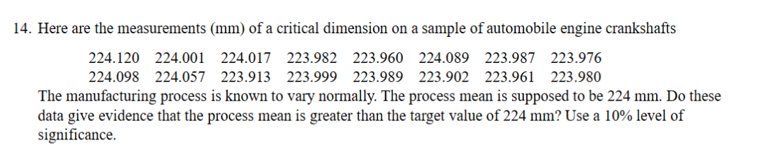 Solved (Use R code) ﻿Here are the measurements ( mm ) ﻿of a | Chegg.com