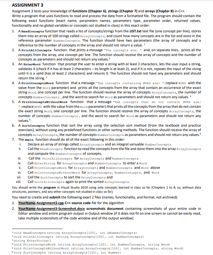 ASSIGNMENT 3 Assignment 3 tests your knowledge of | Chegg.com